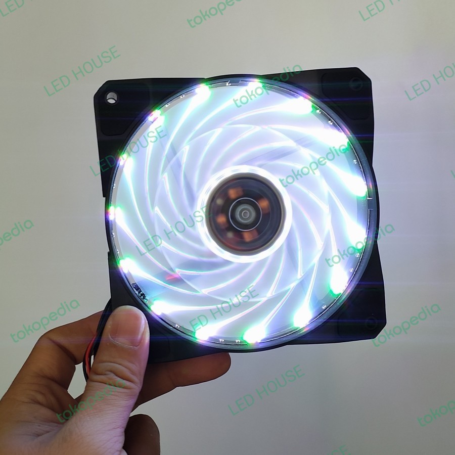 Jual Kipas angin 12cm 12v 4pin fan computer 2p rgb led ukuran12x12cm ...