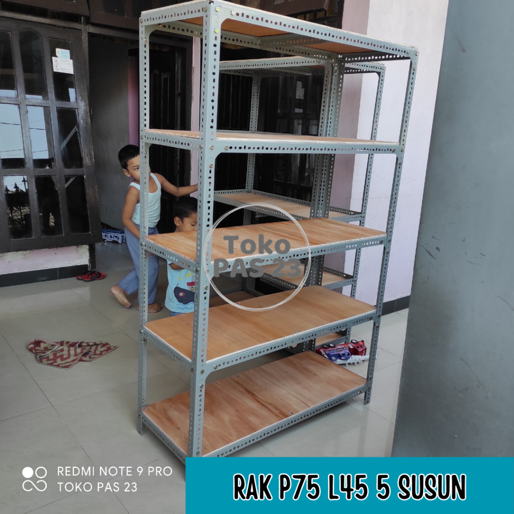 Jual TOKO PAS 23 | RAK BESI SIKU LUBANG UKURAN P75 L45 (cm) 5 SUSUN ...
