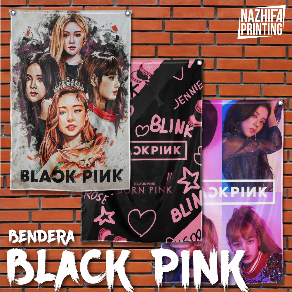 Jual Poster Kain Bendera Black Pink Tapestry Wall Decor Hiasan Dinding ...