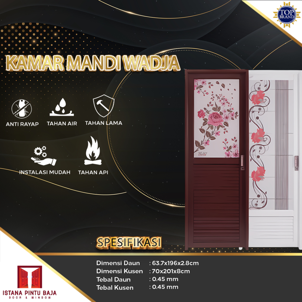 Jual IPB - (WADJA SERIES) Full Set Pintu Kamar Mandi Aluminium 200x70 ...
