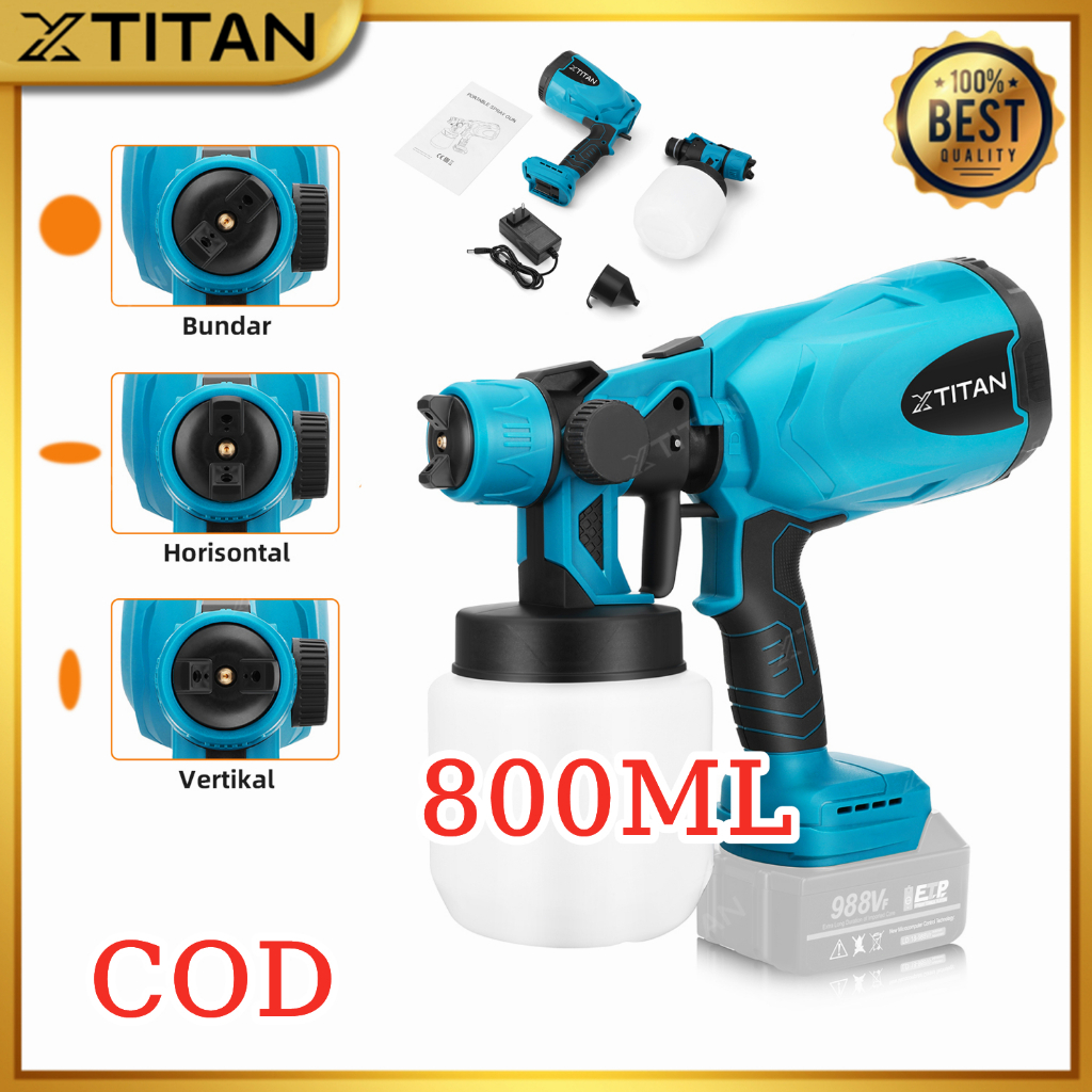 Jual 【COD+Dikirim Dalam 24 Jam】XTITAN 800ML Electric Spray Gun Paint ...