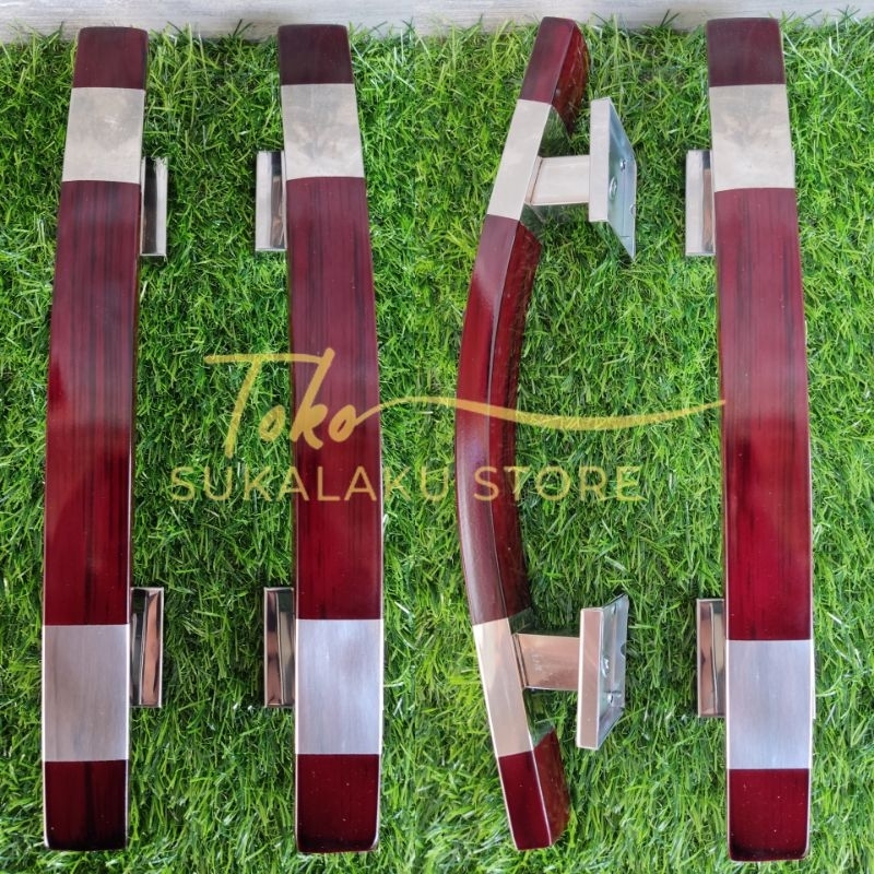 Jual (4biji) handle pintu rumah model kotak lengkung sabit warna Hitam ...