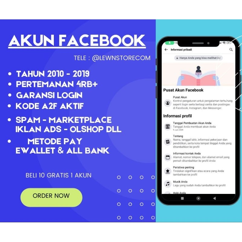 Jual AKUN FACEBOOK SPAM,ADS,MARKETPLACE OLD / MURAH | Shopee Indonesia