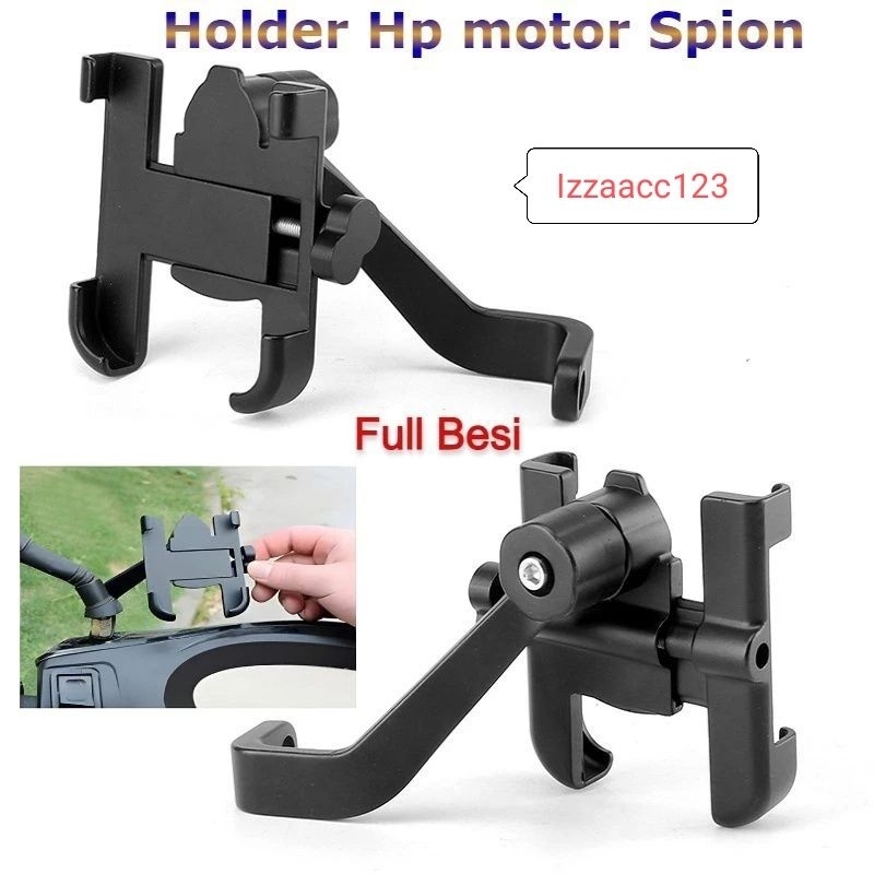 Jual Holder Hp Motor Full Besi Spion Motor Universal Original Bahan Full Besi Cocok Untuk Semua ...