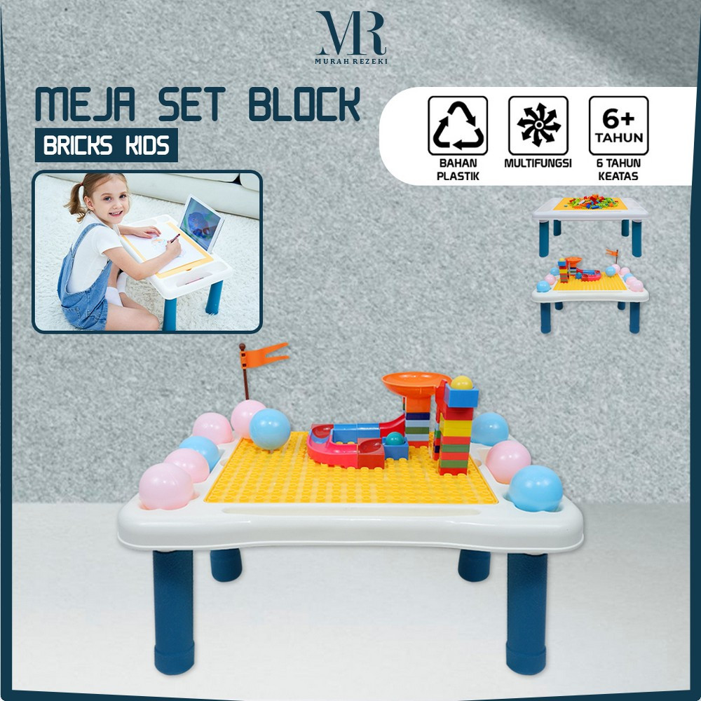 Jual Meja Belajar Anak Set / Mainan Edukasi DIY Building Block Bricks ...