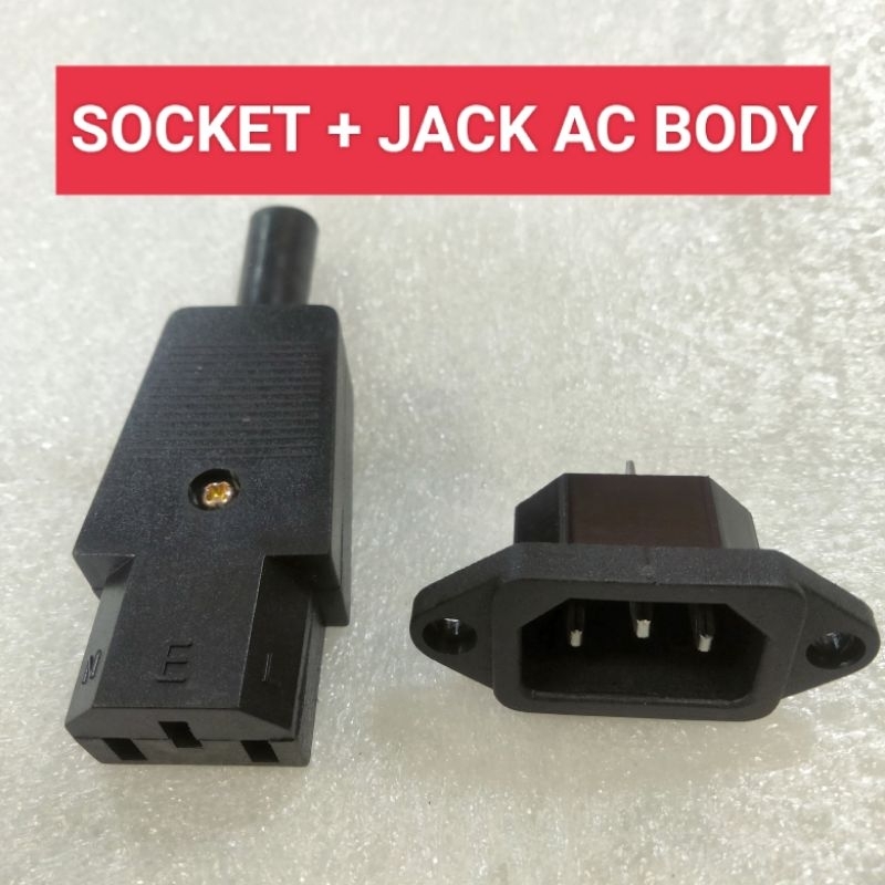 Jual SOCKET AC BUNTUT + JACK AC BODY SATU SET | Shopee Indonesia