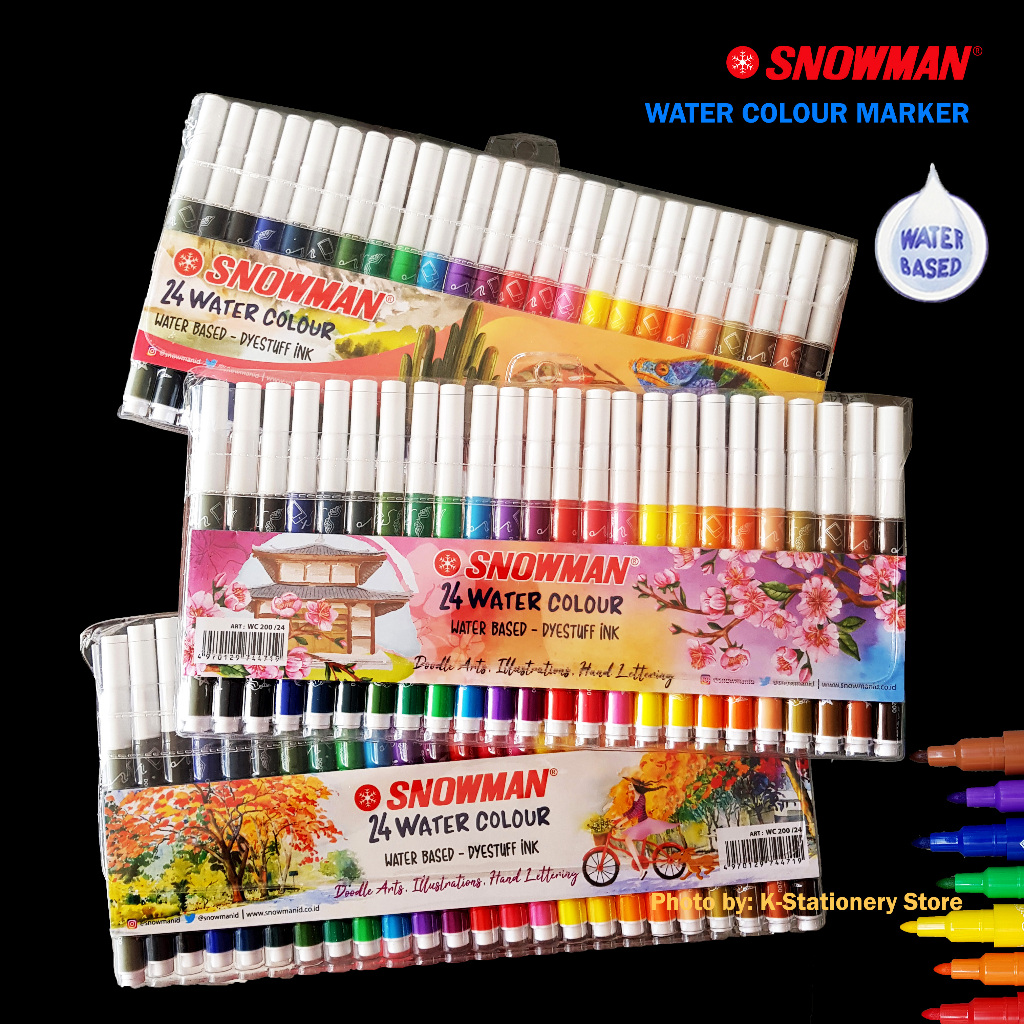 Jual Spidol Cat Air Snowman – Original Water Colour Marker – Doodle ...