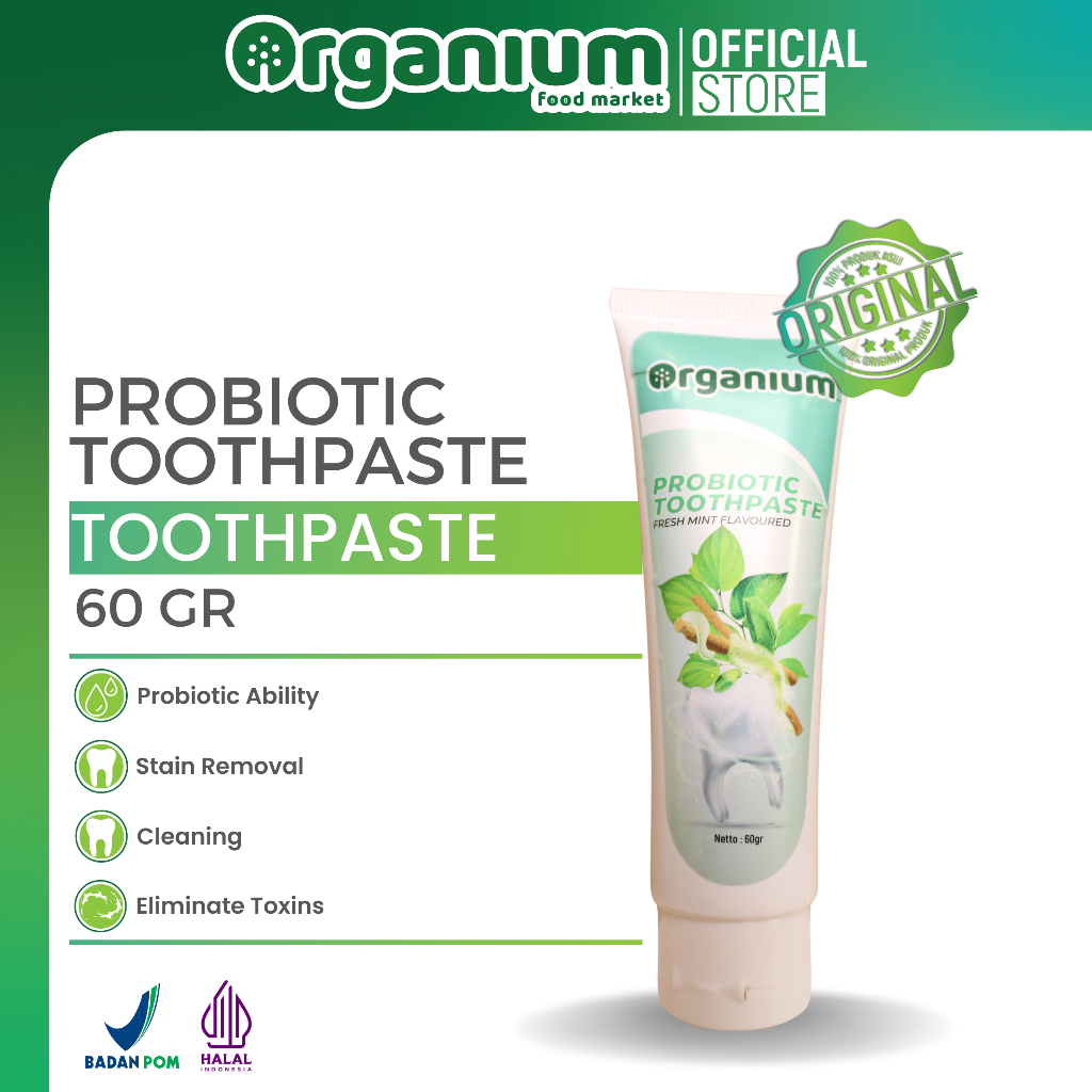 Jual Probiotic Toothpaste ORGANIUM Pasta Gigi Alami Bersihkan Gigi ...