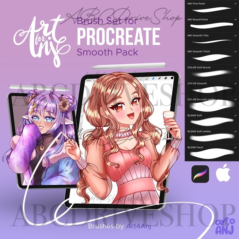 Jual Procreate Brush - Smooth Brushes Pack +UPDATE *premium brush* | Shopee Indonesia