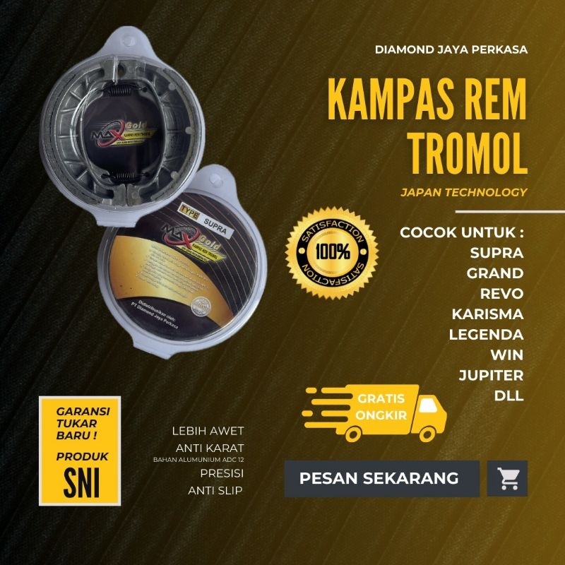 Jual Kampas Rem Tromol Motor Supra Grand Prima Legenda Merk MAX GOLD ...