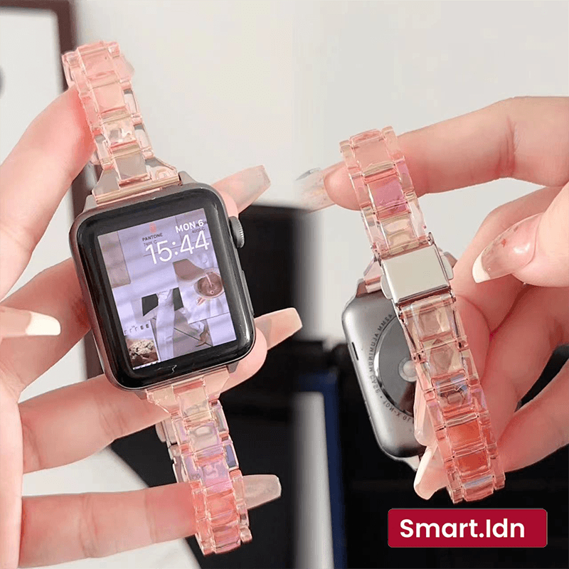 Jual Laser Glacier Jelly Transparent PC strap for Apple Watch Strap SE ...