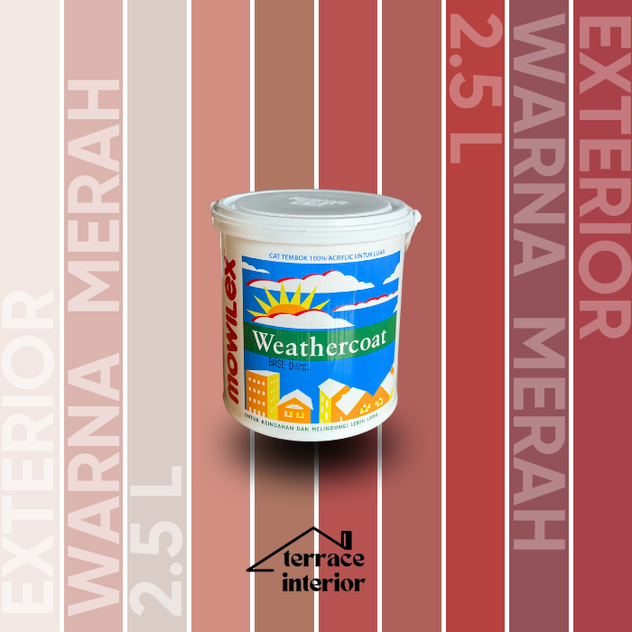Jual Cat Tembok Mowilex Weathercoat Merah 2.5 L | Shopee Indonesia