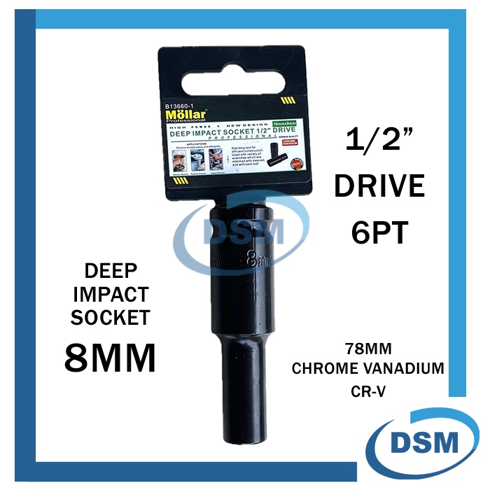 Jual MOLLAR Mata Sok Panjang 8 mm Impact Wrench Deep Socket 1/2" Shock CIW | Shopee Indonesia