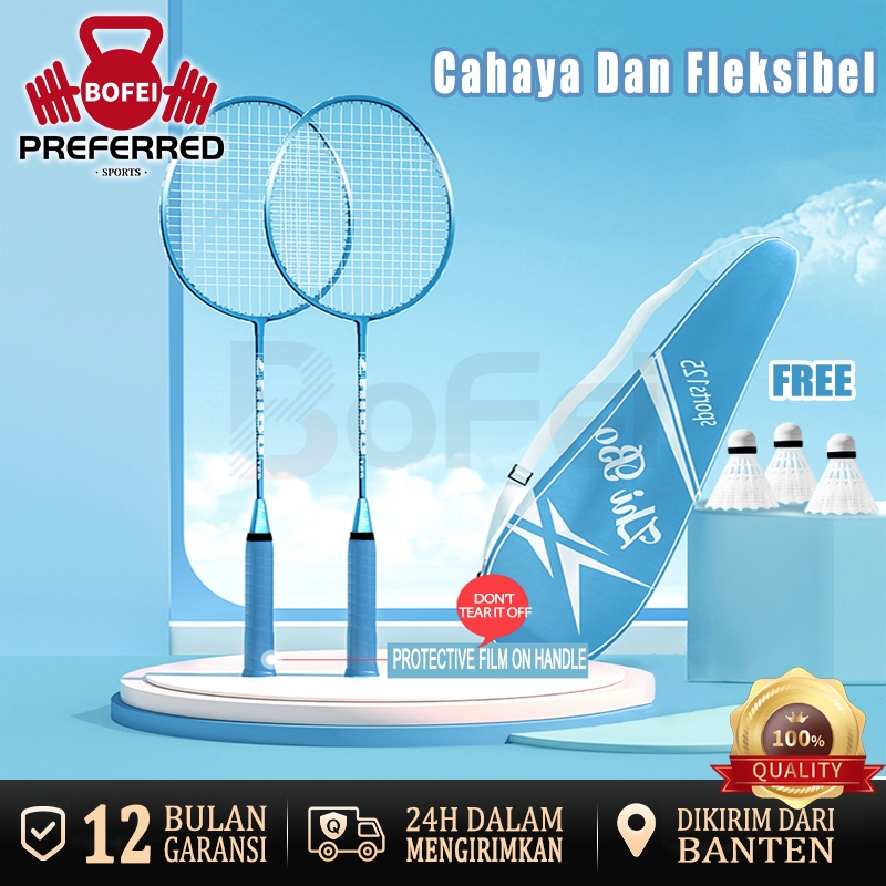 Jual BoFei-Raket Badminton isi 2pcs Raket Bulu Tangkis Alat Olahraga ...