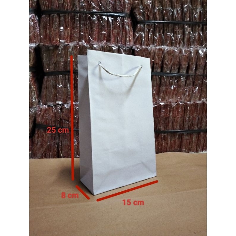 Jual Paper bag Polos Putih Ukuran 15x8x25 | Shopee Indonesia