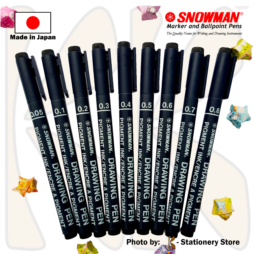 Jual Snowman Original Drawing Pen 700 – HITAM – Made in Japan – Menulis ...