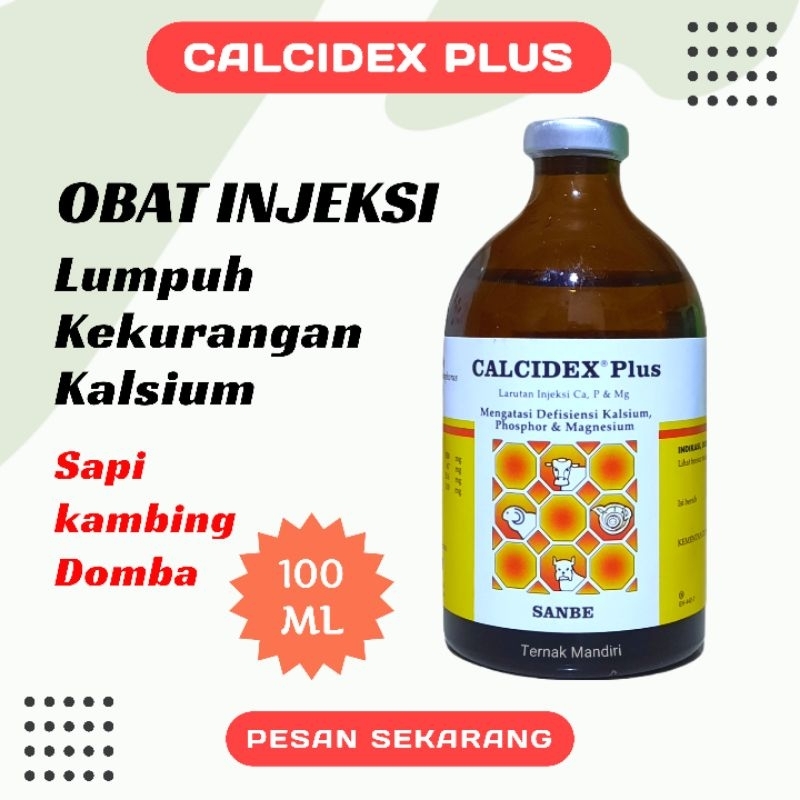 Jual Calcidex Plus 100ml Obat injeksi lumpuh kekurangan kalsium pada ...