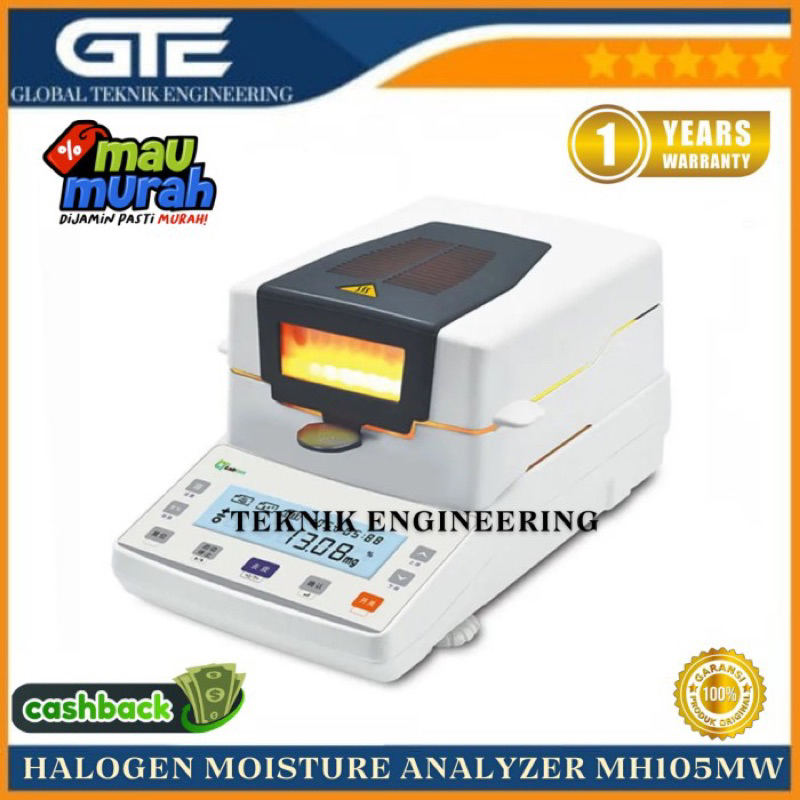 Jual Halogen Moisture Analyzer 110g/5mg Meter Monitor MH105MW 110G/5g ...
