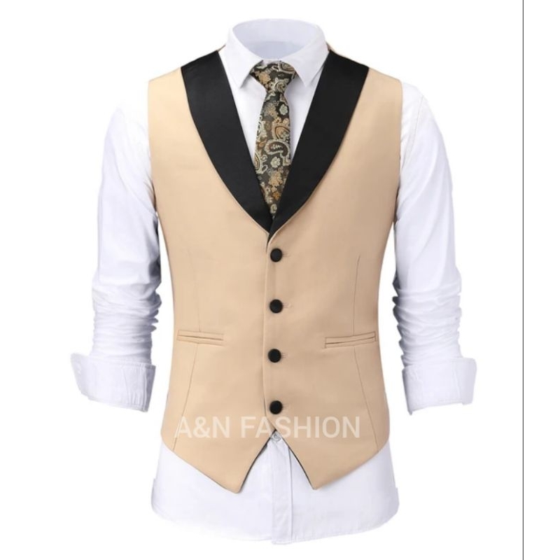 Jual ROMPI VEST/ROMPI FORMAL PRIA/ROMPI LAPEL HITAM | Shopee Indonesia