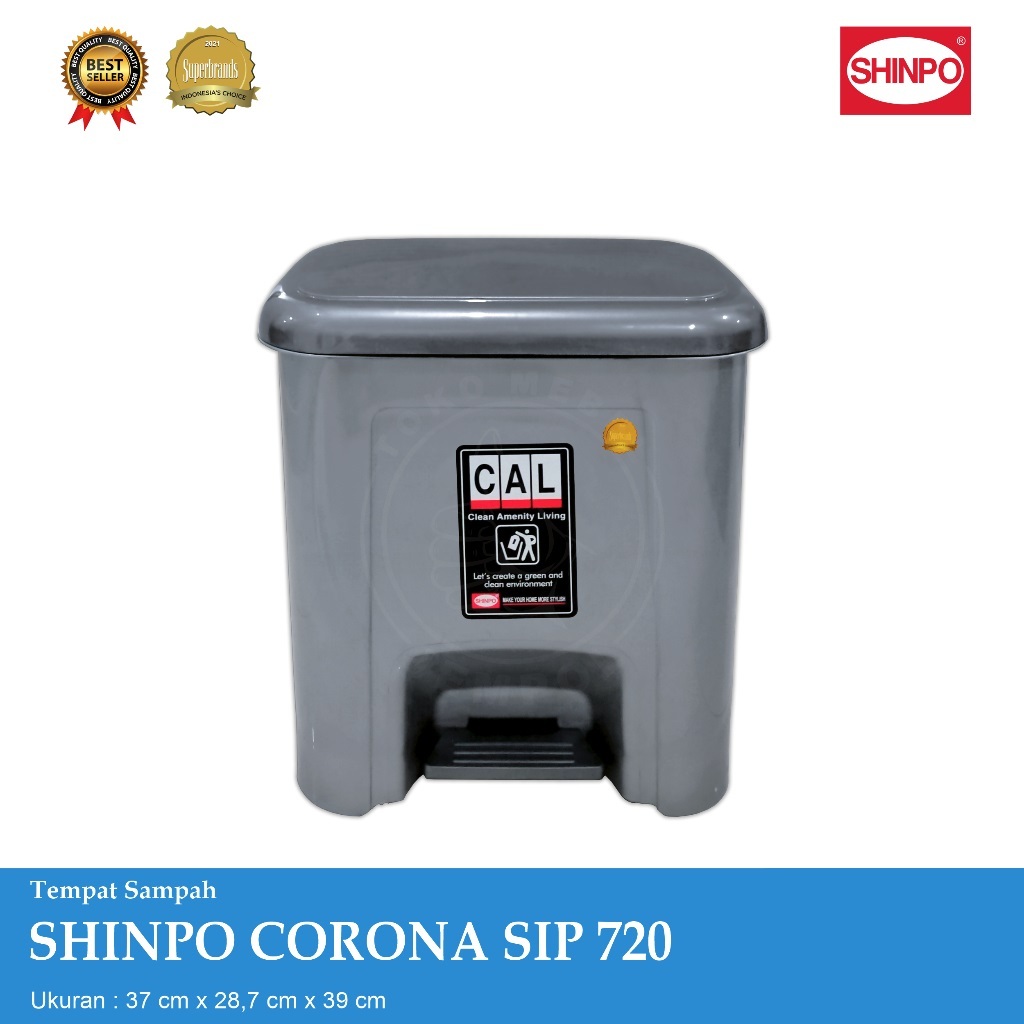Jual SHINPO SIP 720 Tempat Sampah Injak Kotak 20 Liter Dust Bin Segi 20L | Shopee Indonesia