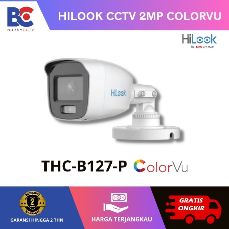 Jual Hilook Camera CCTV Outdoor 2MP ColorVu THC-B127-P | Shopee Indonesia