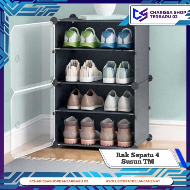 Jual Rak Sepatu 4 Susun TM / Rak Sepatu Tingkat Minimalis / Rak Sepatu Anti Debu Serbaguna ...