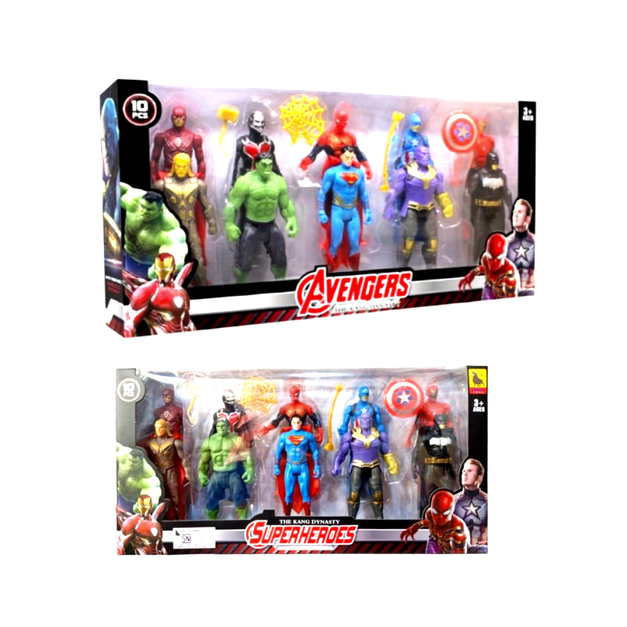 Jual Mainan Anak Action Figure SuperHero - Figure Set SuperHero 10 Pcs ...