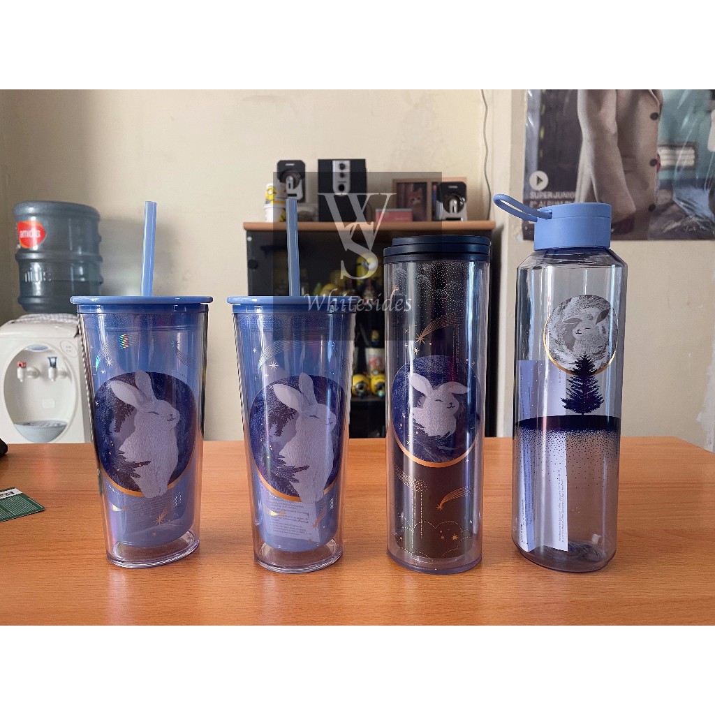 Jual Starbucks Supermoon & Bunny 16Oz Botol Cup Bottle 24Oz Blue Rabbit ...