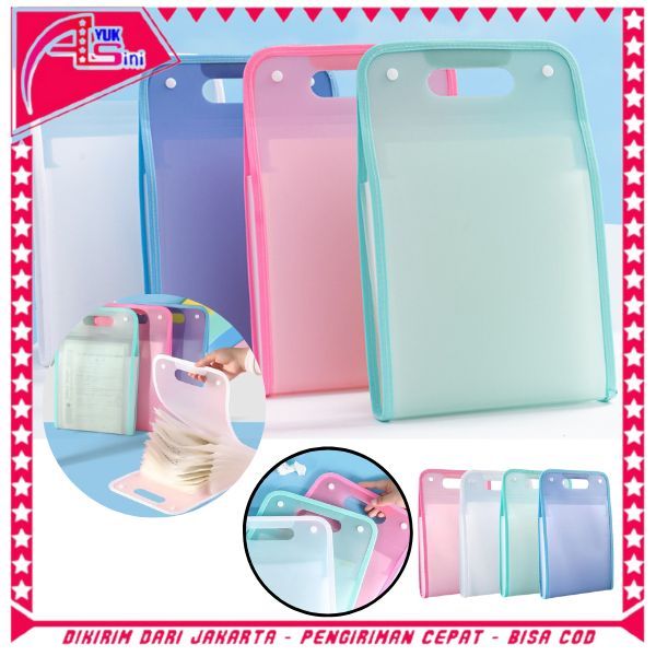 Jual AS Tas file Handle Warna Transparan Anti Air Multi Layer Folder ...