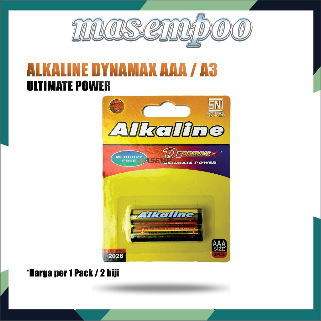 Jual Baterai AAA ALKALINE DYNAMAX Batu batre kecil A3 batrai Battery ...