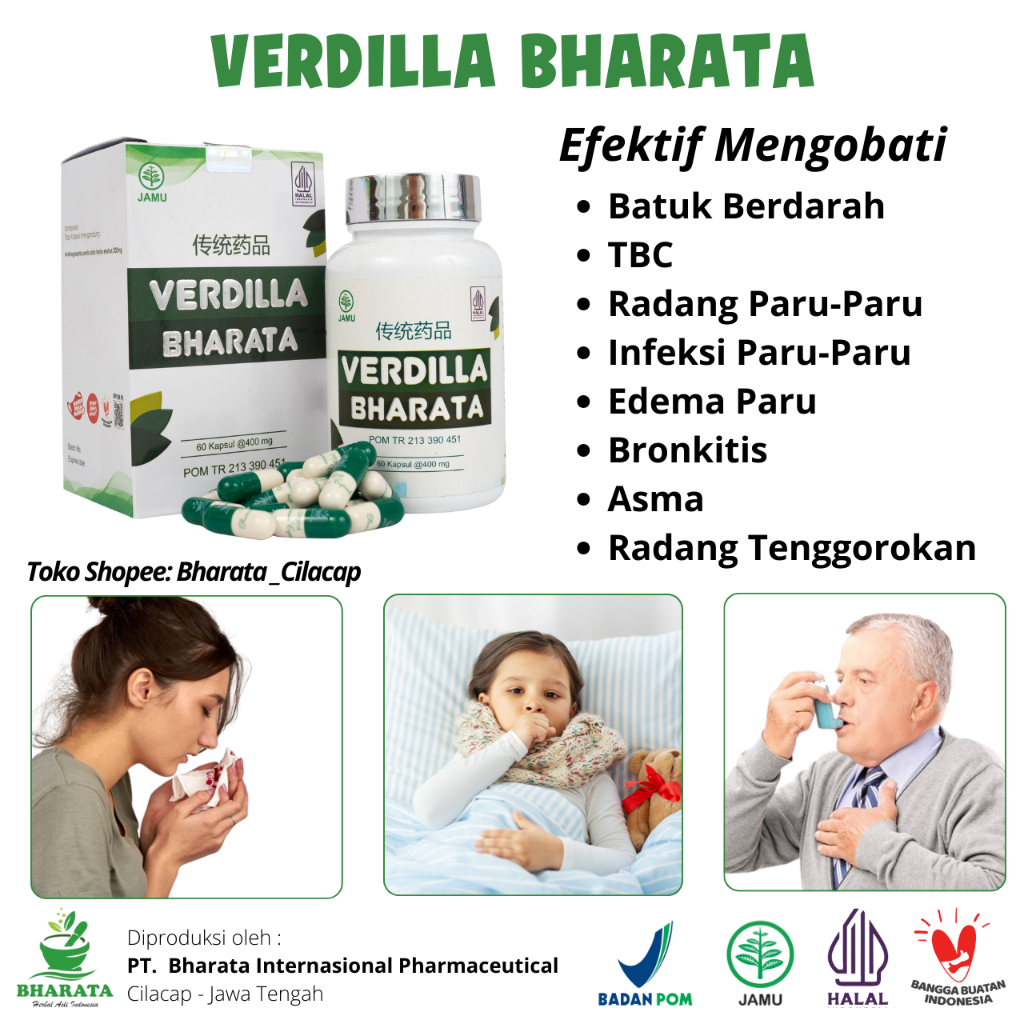 Jual Obat Paru Paru Batuk Berdarah Obat TBC VERDILLA BHARATA Original ...