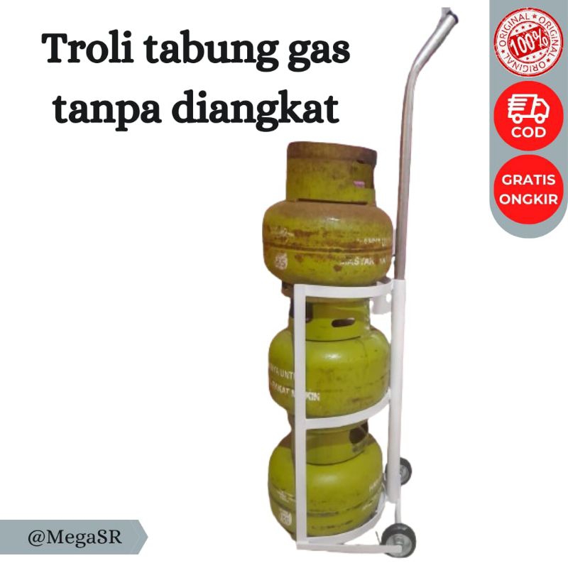 Jual TANPA D ANGAKT TROLI GAS 3KG/TROLI GAS BESI/roda trolly gas/gas ...