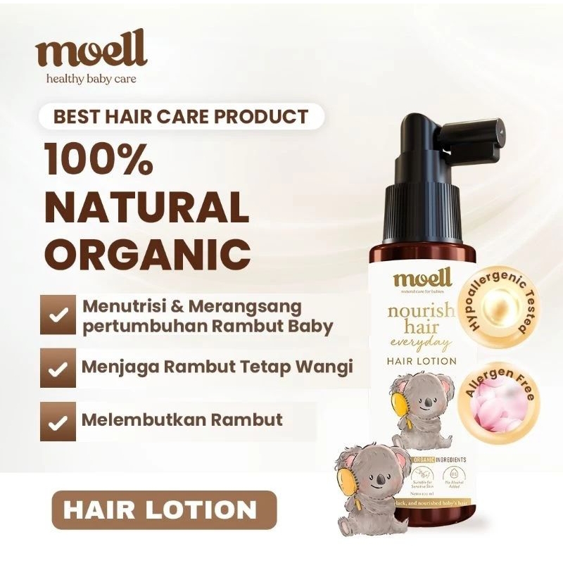 Jual Moell Hair Lotion 100ml Penyubur Rambut - Nourish Hair Everyday ...