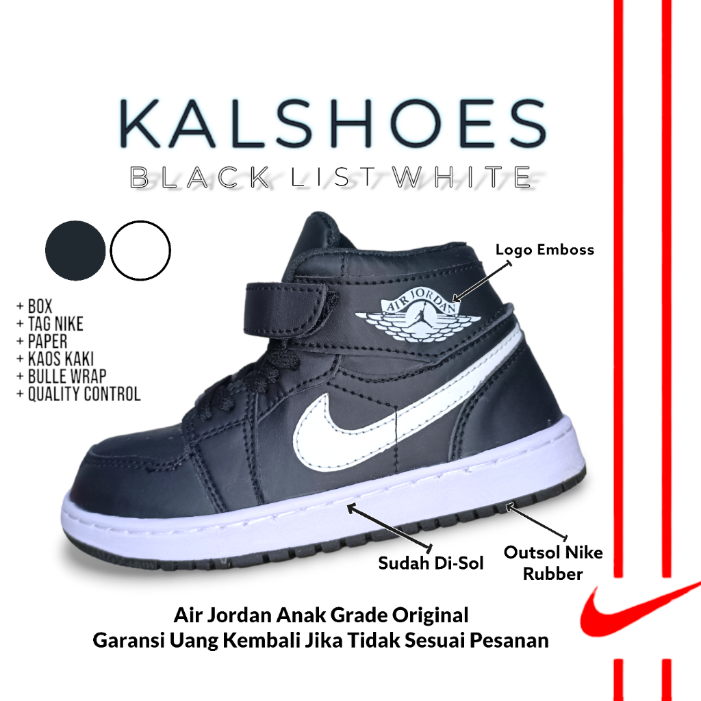 Jual Sepatu Sneakers Anak Jordan BLW Grade Original Premium Quality ...