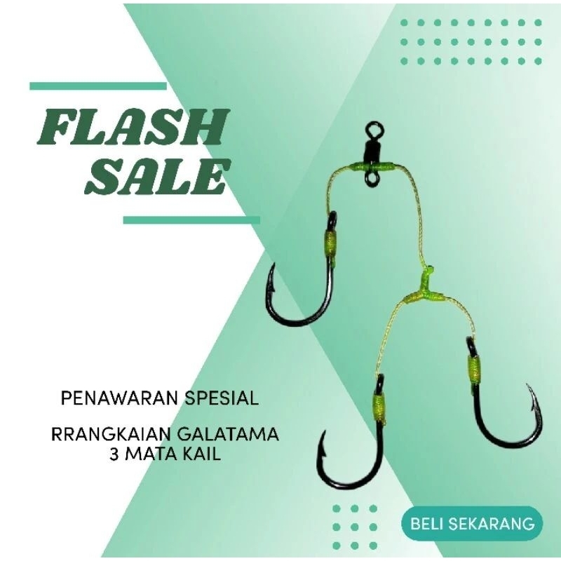 Jual RANGKAIAN GALATAMA ikan mas mata kail 3 senar PE | Shopee Indonesia