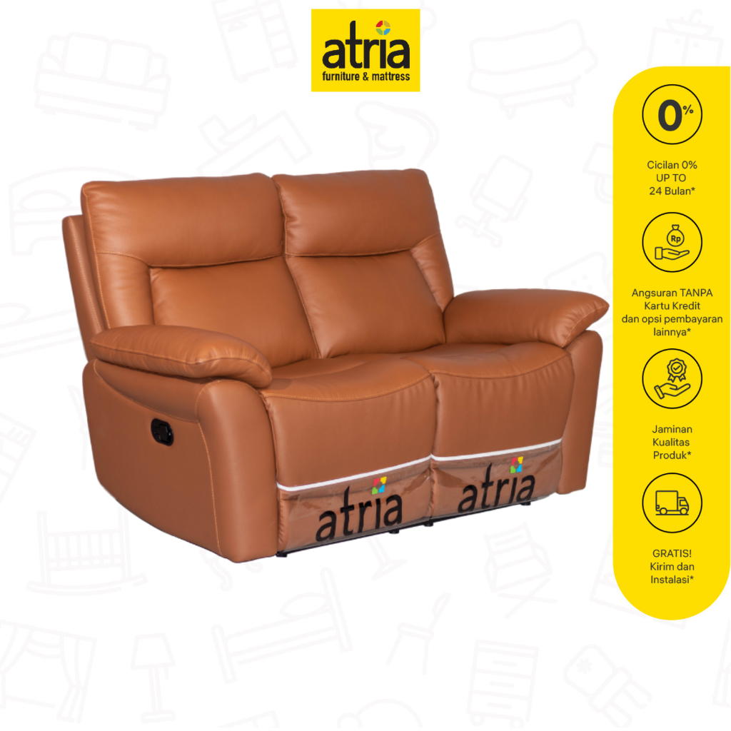Jual Atria Sofa Recliner 2 Seater Bruno Half Leather 152*93*100Cm T8120 ...