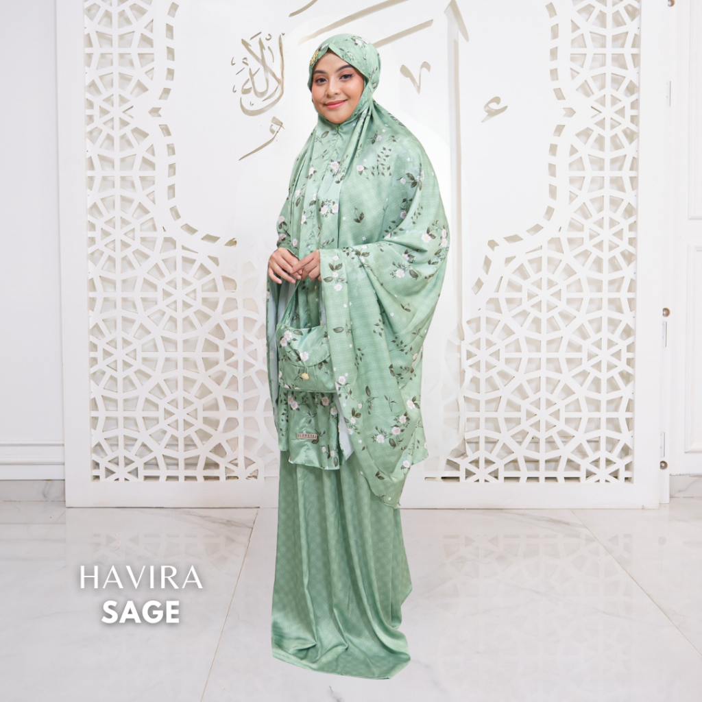Jual MUKENA LAKEYA KOMBINASI HAVIRA SAGE ALLSIZE | Shopee Indonesia