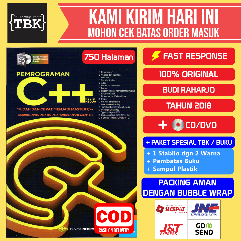 Jual BUKU PEMROGRAMAN C++ MUDAH DAN CEPAT MENJADI MASTER C ++ BUDI ...