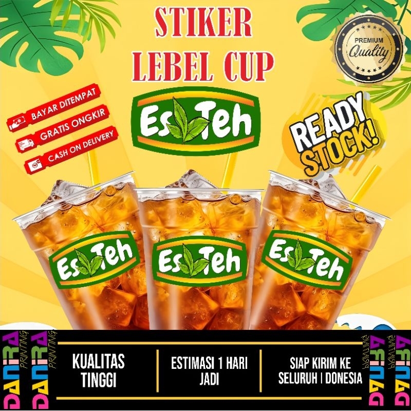 Jual stiker cup es teh 50pcs | Shopee Indonesia