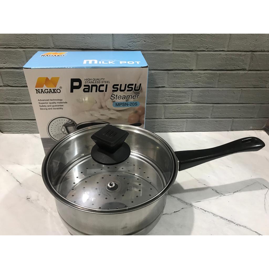 Jual TGM Milk Pot Panci Susu Stainless Steel Mpasi Steamer 20 CM Panci ...