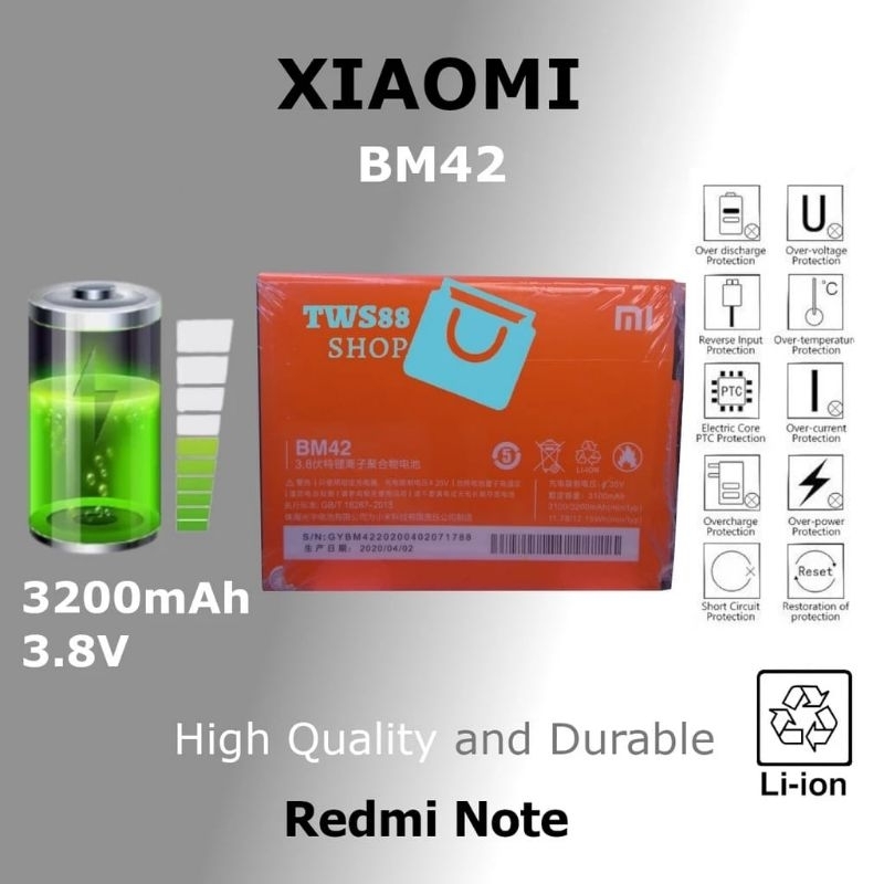 Jual Battery Xiaomi Redmi Note BM42 | Shopee Indonesia