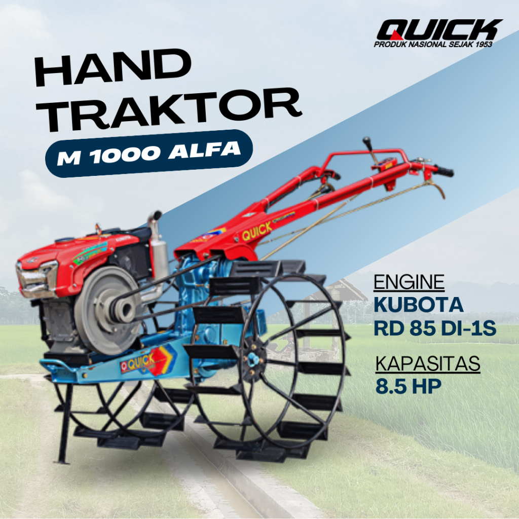 Jual Traktor Mesin Bajak Hand Traktor Quick M 1000 Alfa Lengkap ...