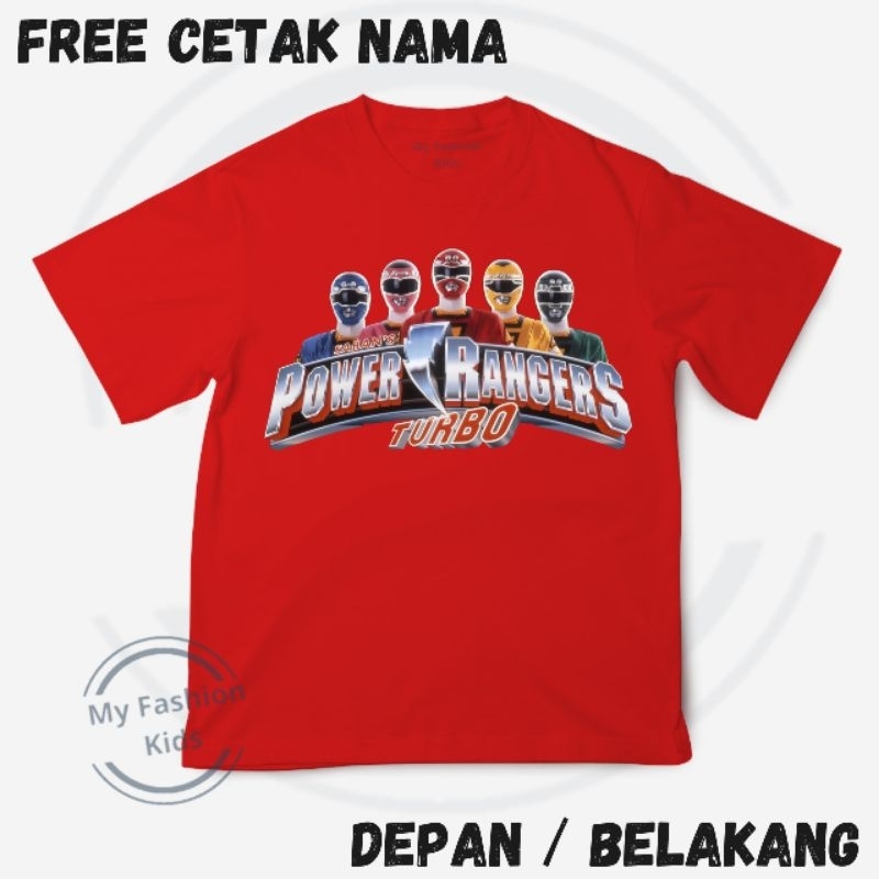 Jual Baju Kaos Atasan Anak Custom Gambar Power Rangers Turbo Terbaru ...