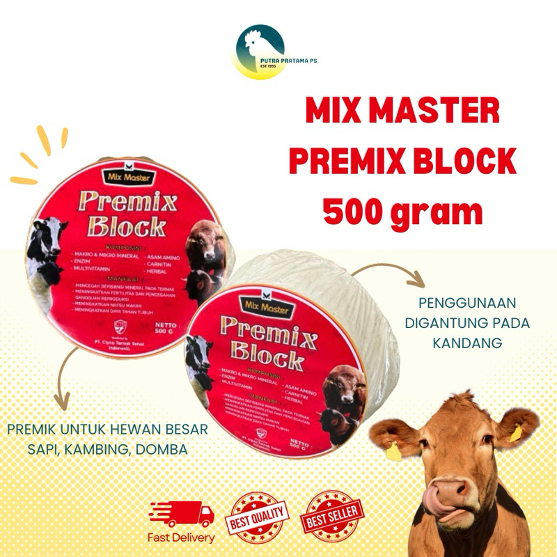 Jual MIX MASTER PREMIK BLOCK Mineral Blok 500 gram untuk Kambing, Domba ...
