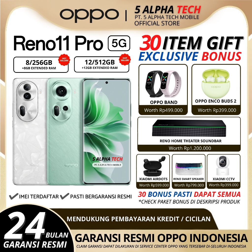 Jual OPPO Reno 11 Pro 5G | Reno 11 5G 12/512GB 8/256GB Garansi Resmi ...