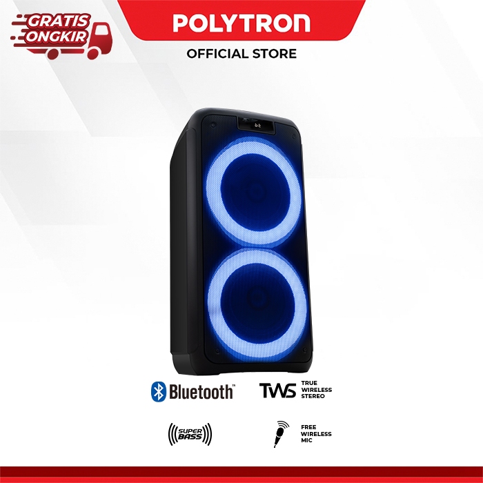 Jual Polytron Party Speaker Bluetooth Karaoke Portable Wireless PPS ...