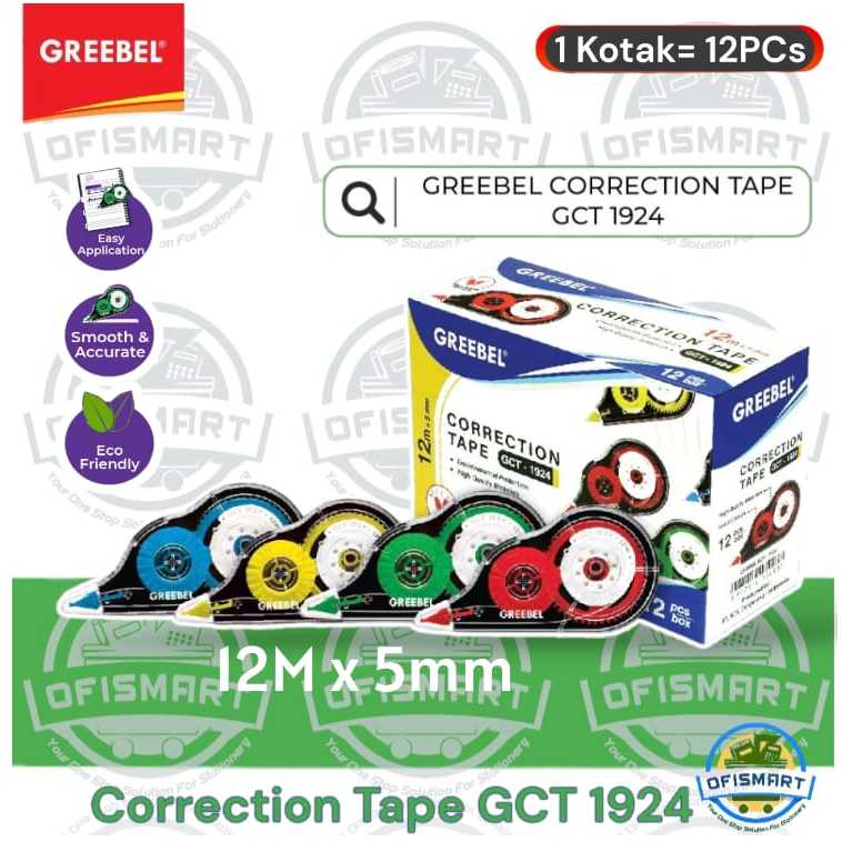 Jual Greebel Correction Tape Penghapus Tipe X - GCT 1924 | @1Ktk=12PCs ...