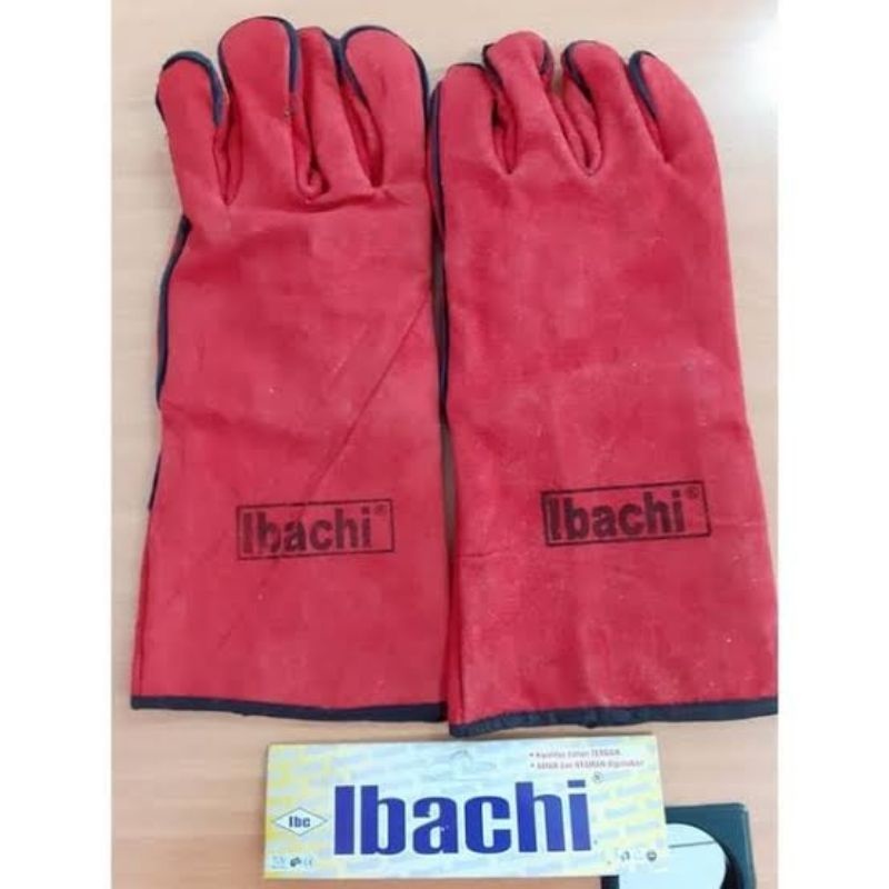 Jual Sarung Tangan Las Kulit Ibachi 14 Inch Merah 14" | Shopee Indonesia