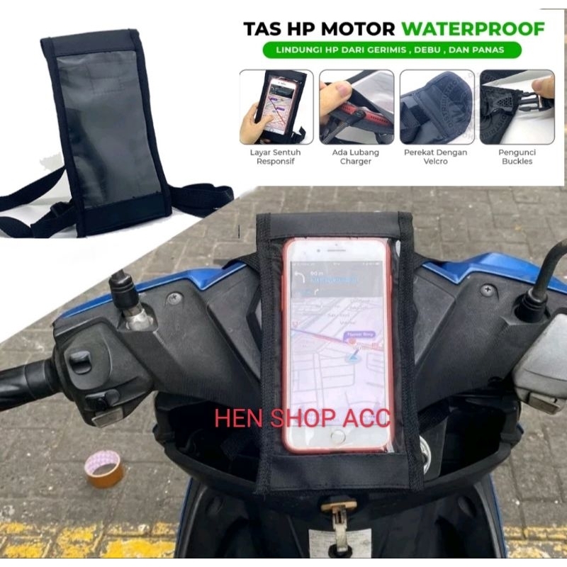 Jual TAS HOLDER HP MOTOR WATERPROOF DI STANG SARUNG PELINDUNG | Shopee Indonesia