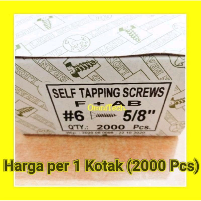 Jual Sekrup Tap Tapping Screw FAB FH Kepala Rata (+) Moon Lion 6x5/8" 6 ...